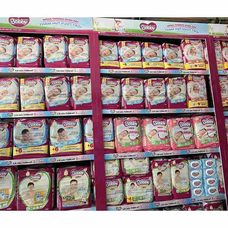 Tã Dán Bobby Size M 76 Miếng Mềm Mại Như Bàn Tay Mẹ Cho Bé 6-11kg - Kho ...
